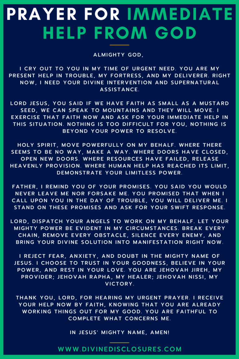 A Powerful Prayer For Immediate Help From God In 2026