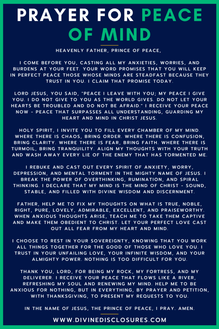 33 Powerful Prayers For Peace Of Mind In 2026