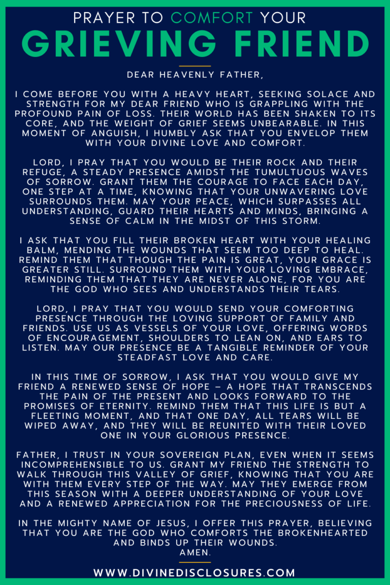 Powerful Prayer To Comfort A Grieving Friend In 2025