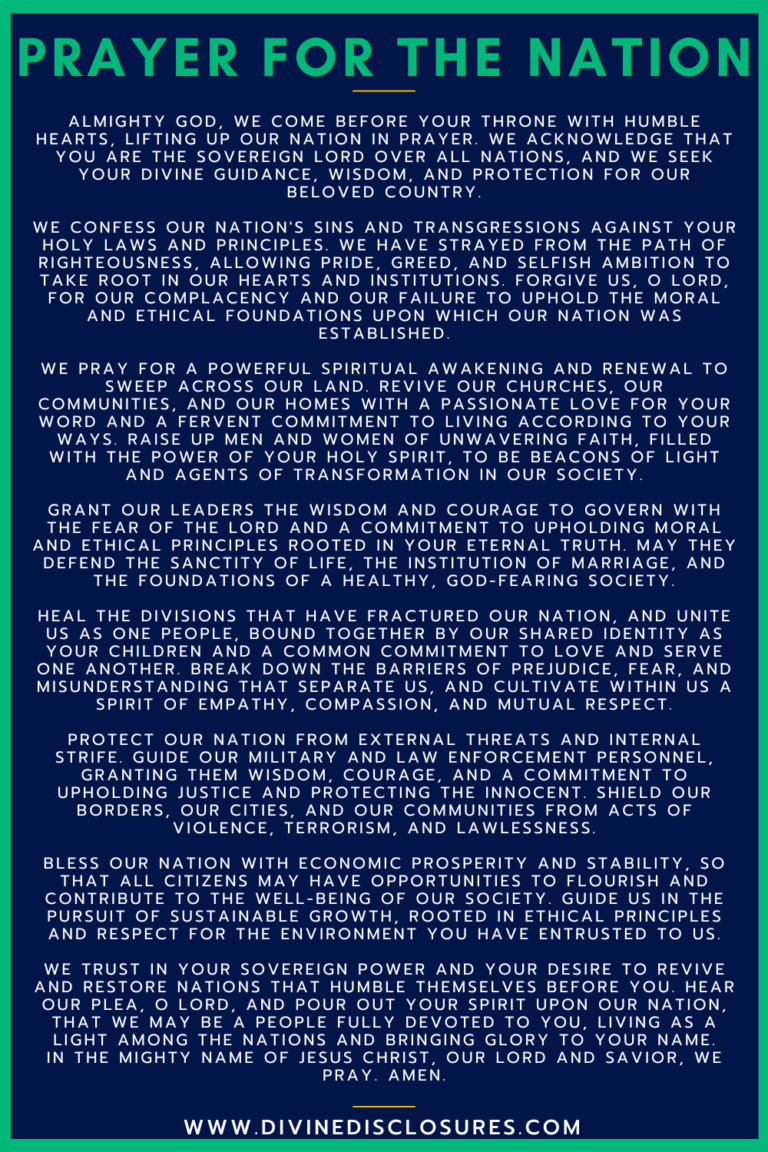 A Powerful Prayer For The Nation And Our Country For 2025